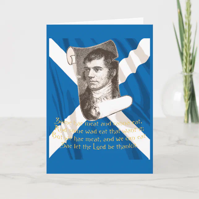 Selkirk Grace Burns Night Quote And Saltire Holiday Card | Zazzle