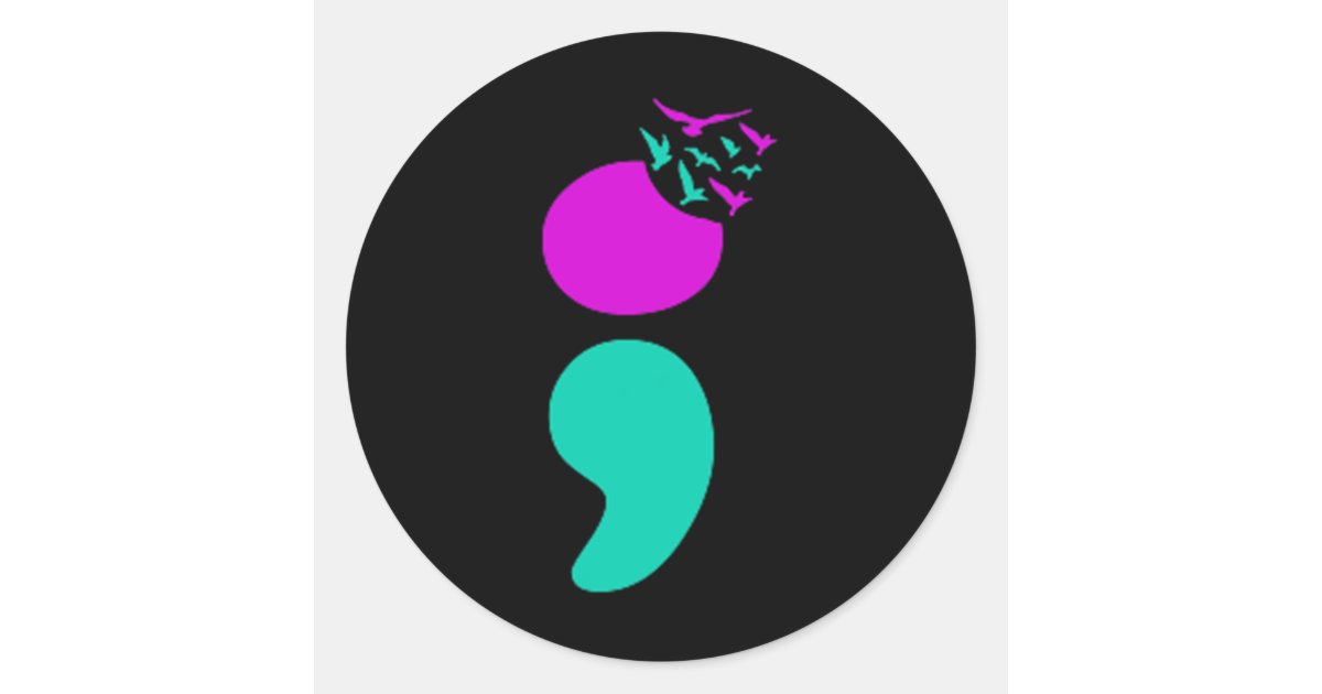 Semicolon Suicide Prevention Mental Health Suicide Classic Round ...