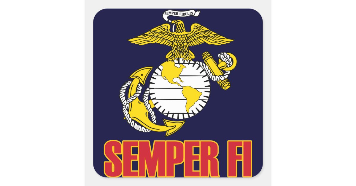 Semper Fi [EGA] Square Sticker | Zazzle