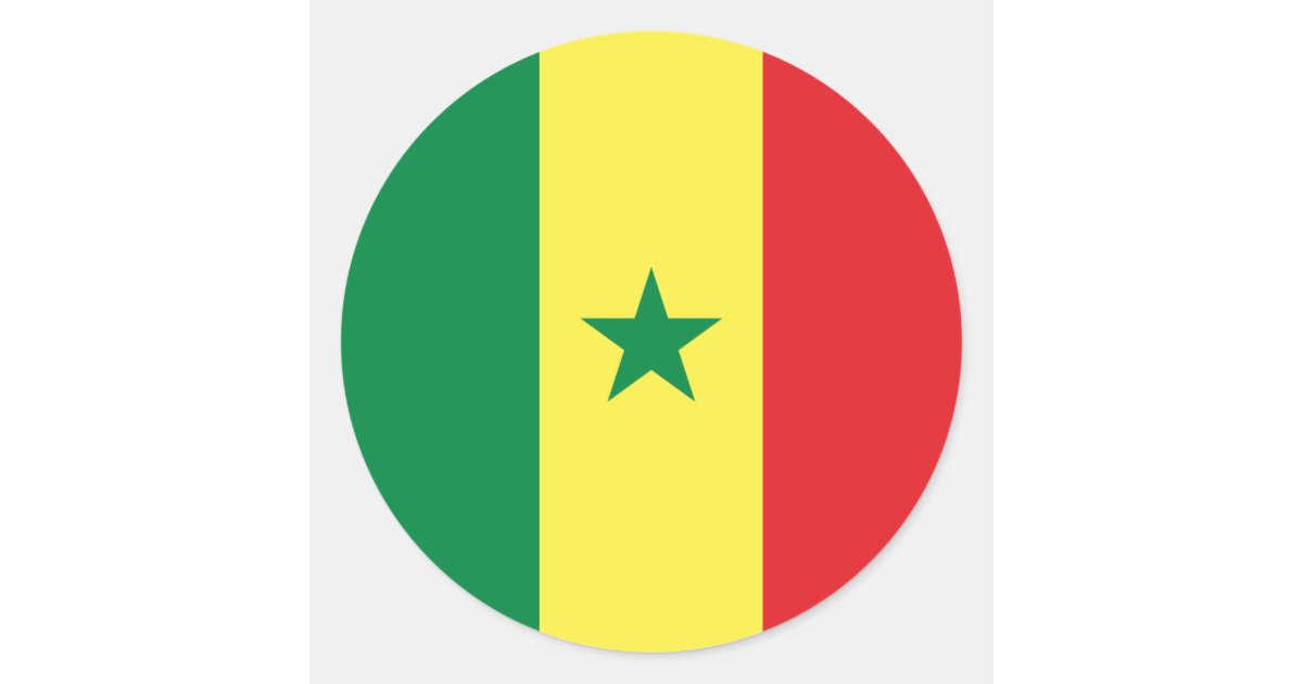 Senegal Flag Classic Round Sticker | Zazzle