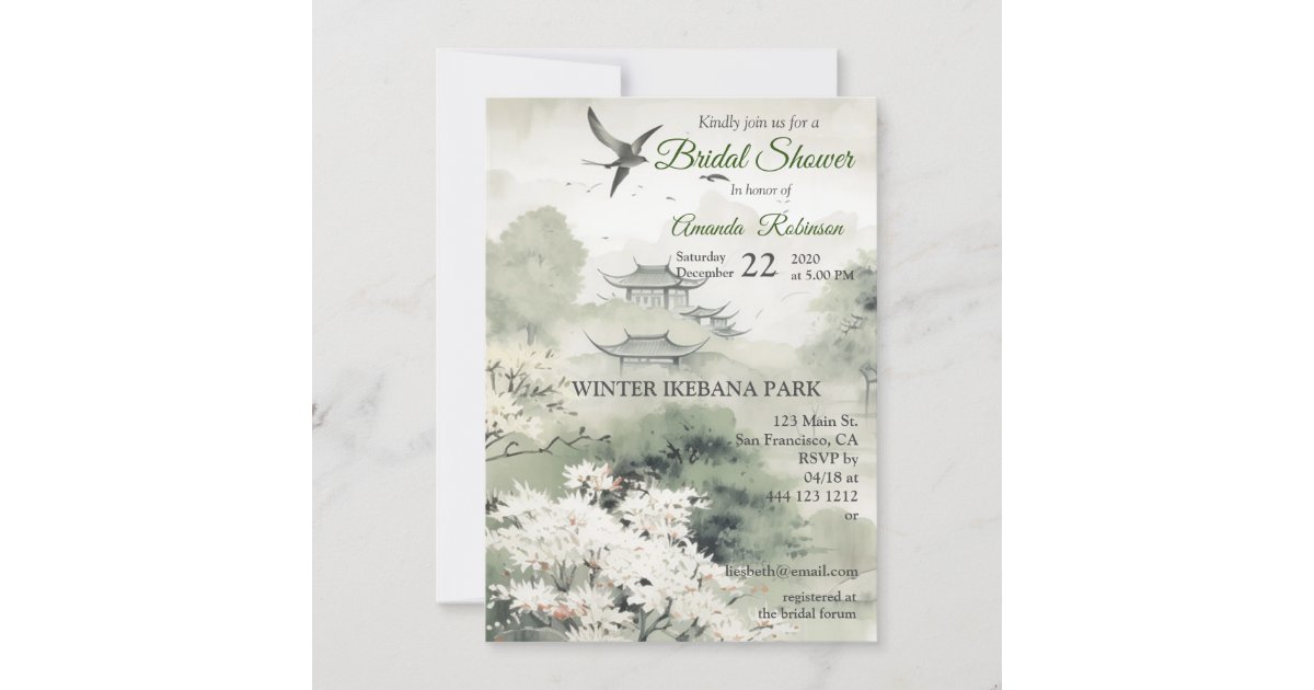 Serene Tranquillity Japanese theme Invitation | Zazzle