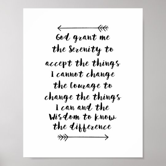 Serenity Prayer Calligraphy Print | Zazzle.co.uk