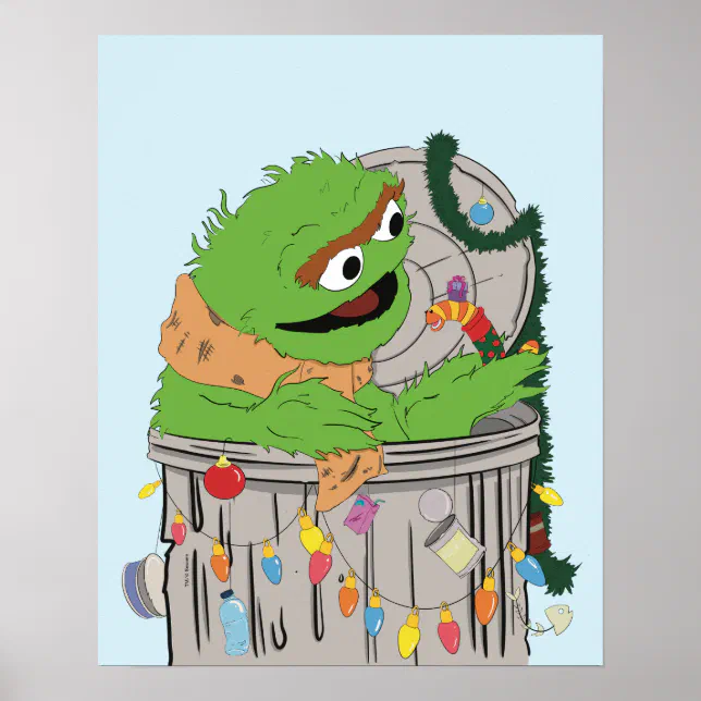 Sesame Street | Christmas Oscar the Grouch Poster | Zazzle