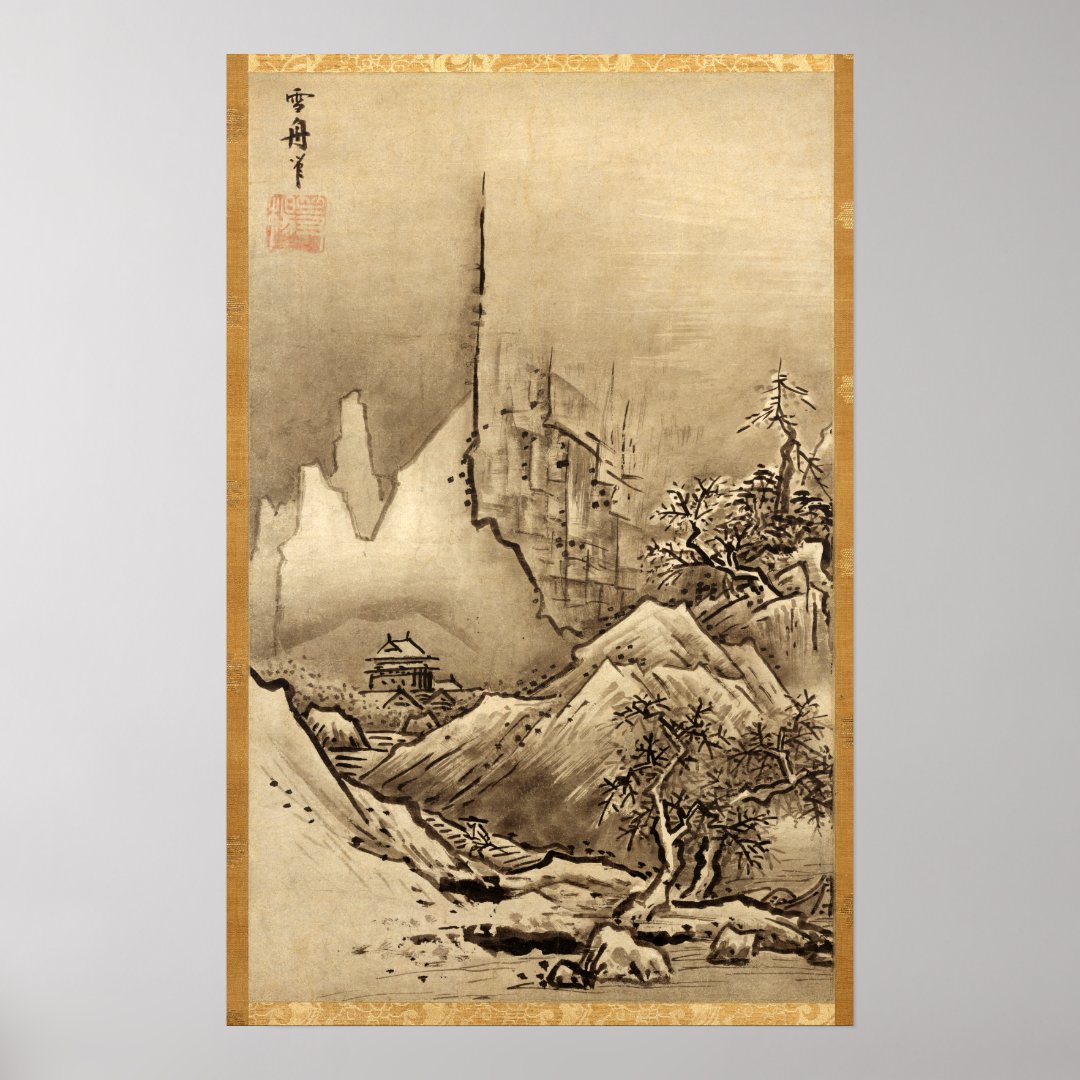 Sesshu Toyo Landscape of Four Seasons - Fall Poster | Zazzle