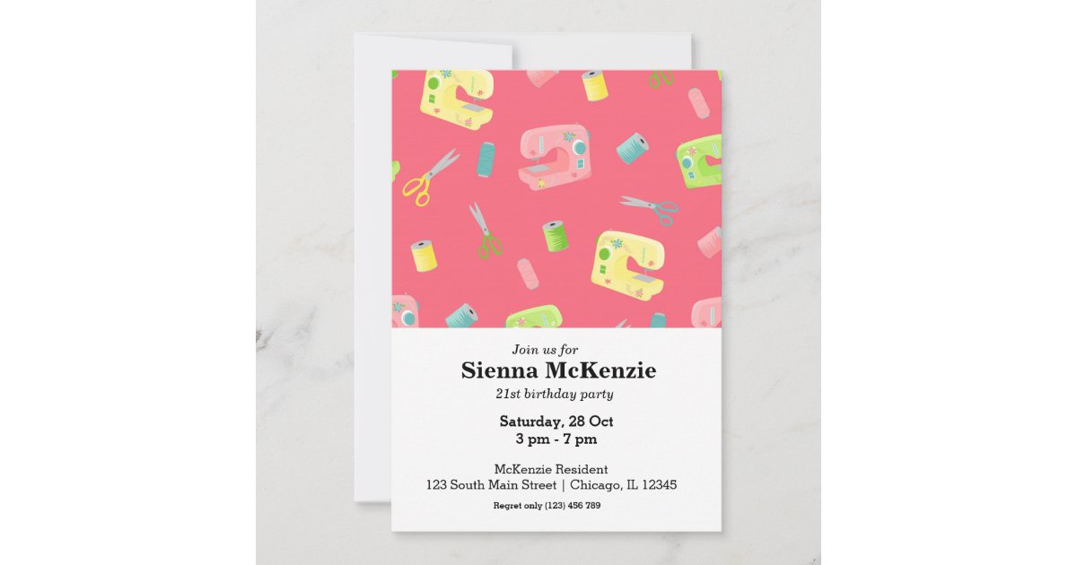 Sewing pattern invitation | Zazzle