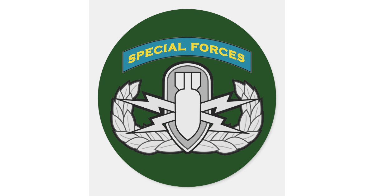 SF Q-tab and EOD badge Classic Round Sticker | Zazzle