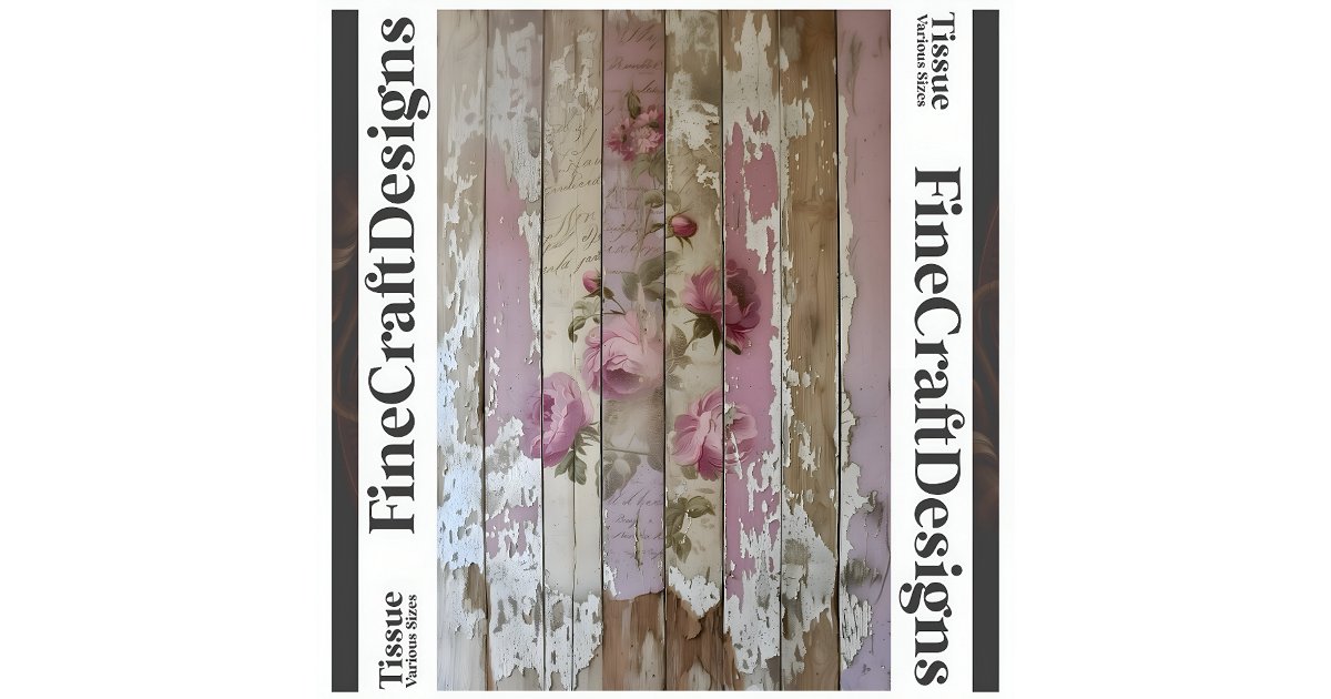 Shabby Chic Vintage Roses On Wood A2R Decoupage Tissue Paper | Zazzle