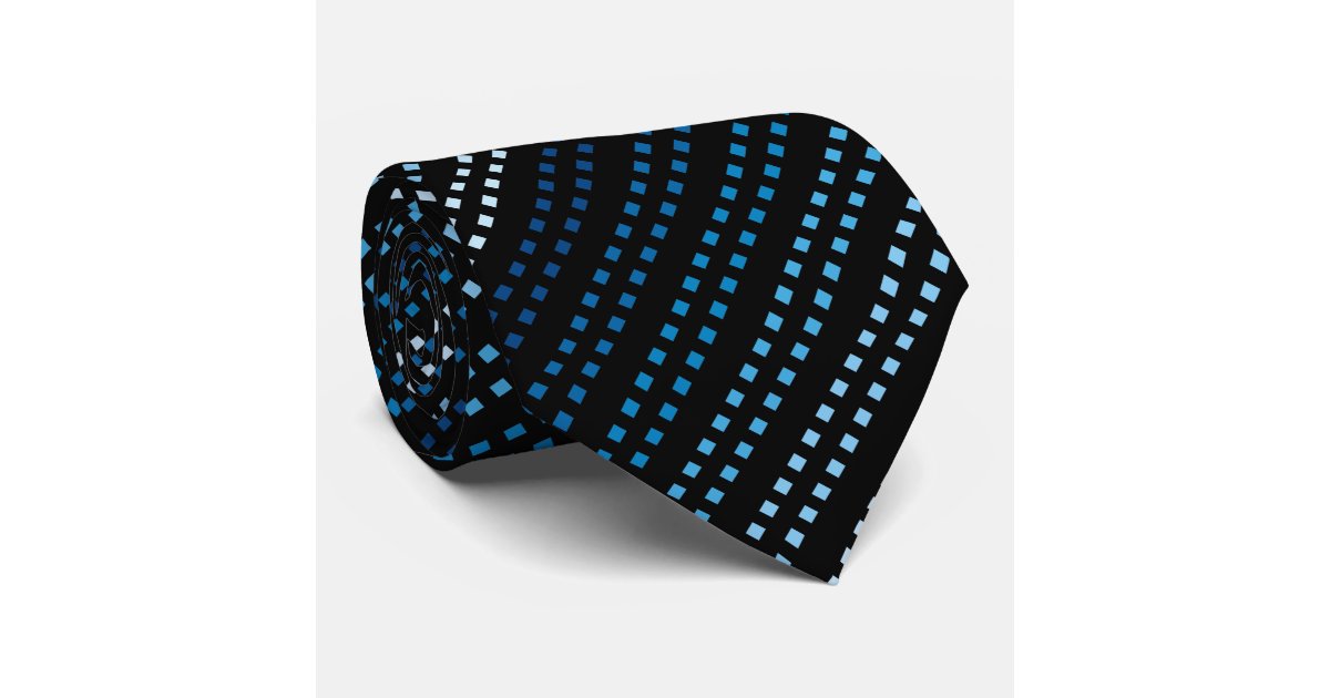 Shades of Blue Dots with Black Background Tie | Zazzle