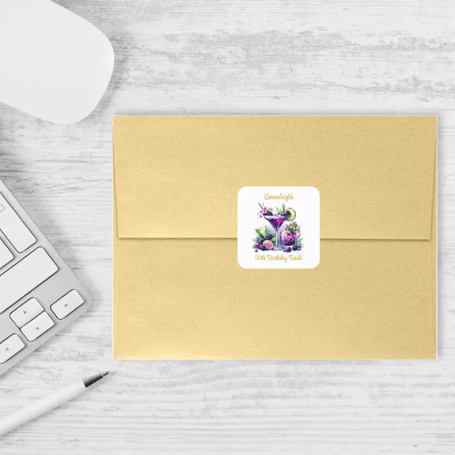 Shades of Purple: A Blue-Violet Birthday Bash Square Sticker | Zazzle