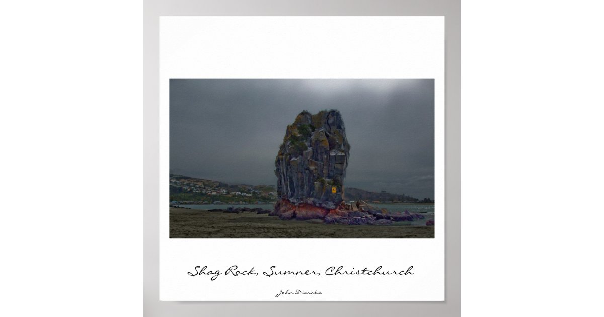 Shag Rock, Sumner, Christchurch, New Zealand Poster | Zazzle