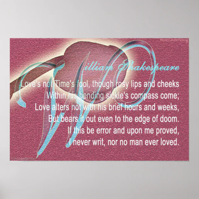 Shakespeare love Sonnet 116 poem quote poster | Zazzle