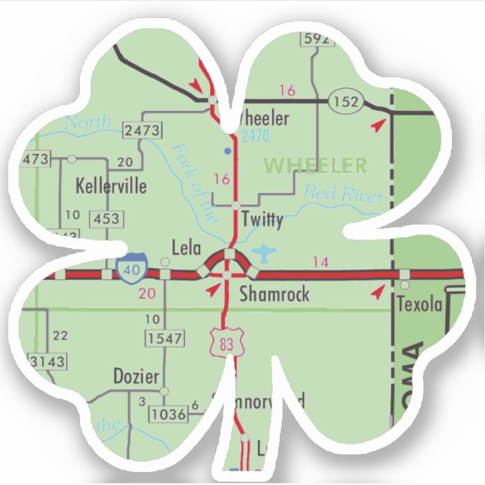 Shamrock Texas Clover Map | Zazzle.co.uk