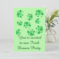Shamrocks Irish Dinner Party Invitations | Zazzle