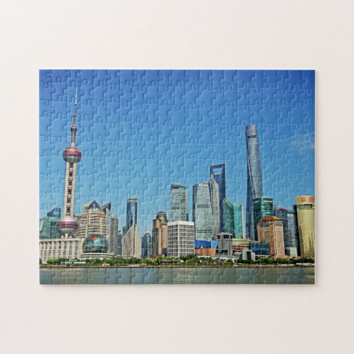 Shanghai, China - View from the Bund Jigsaw Puzzle | Zazzle.co.uk