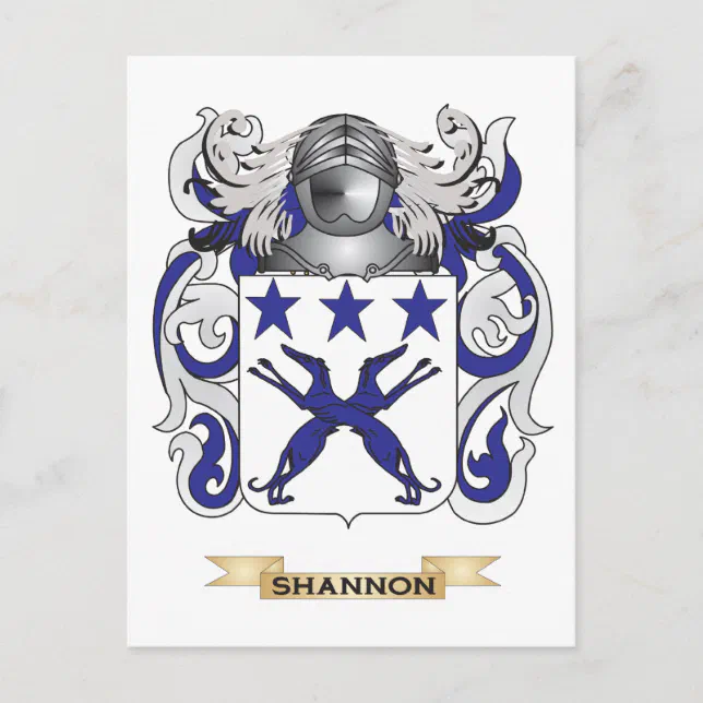 Shannon Coat of Arms (Family Crest) Postcard | Zazzle