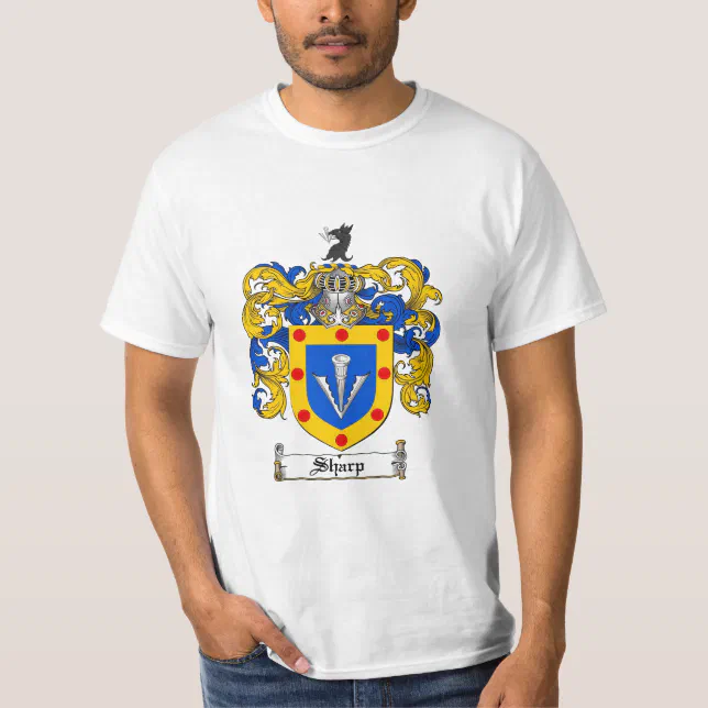 Sharp Family Crest - Sharp Coat of Arms T-Shirt | Zazzle