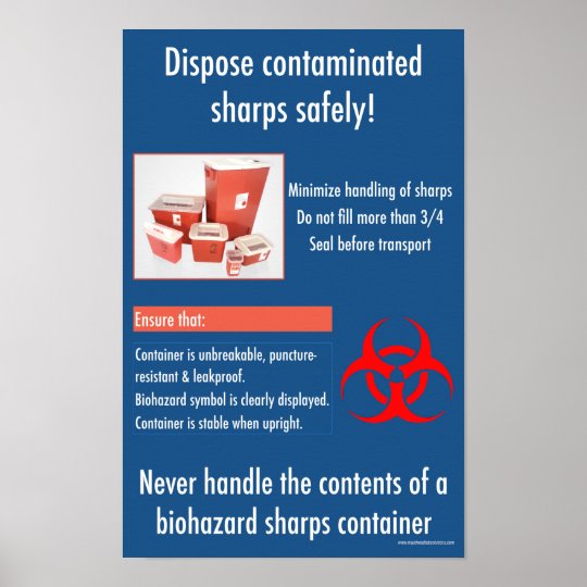 Sharps safety educational poster | Zazzle.co.uk