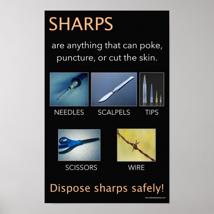 Sharps safety educational poster | Zazzle.co.uk