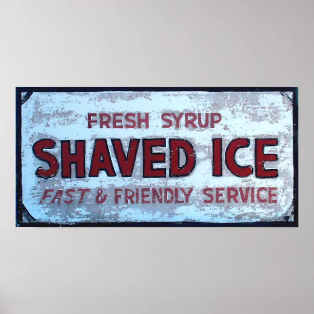 Shaved Ice Vintage sign | Zazzle