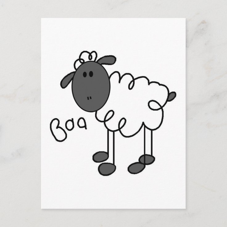 Sheep Says Baa Tshirts and Gifts Postcard | Zazzle