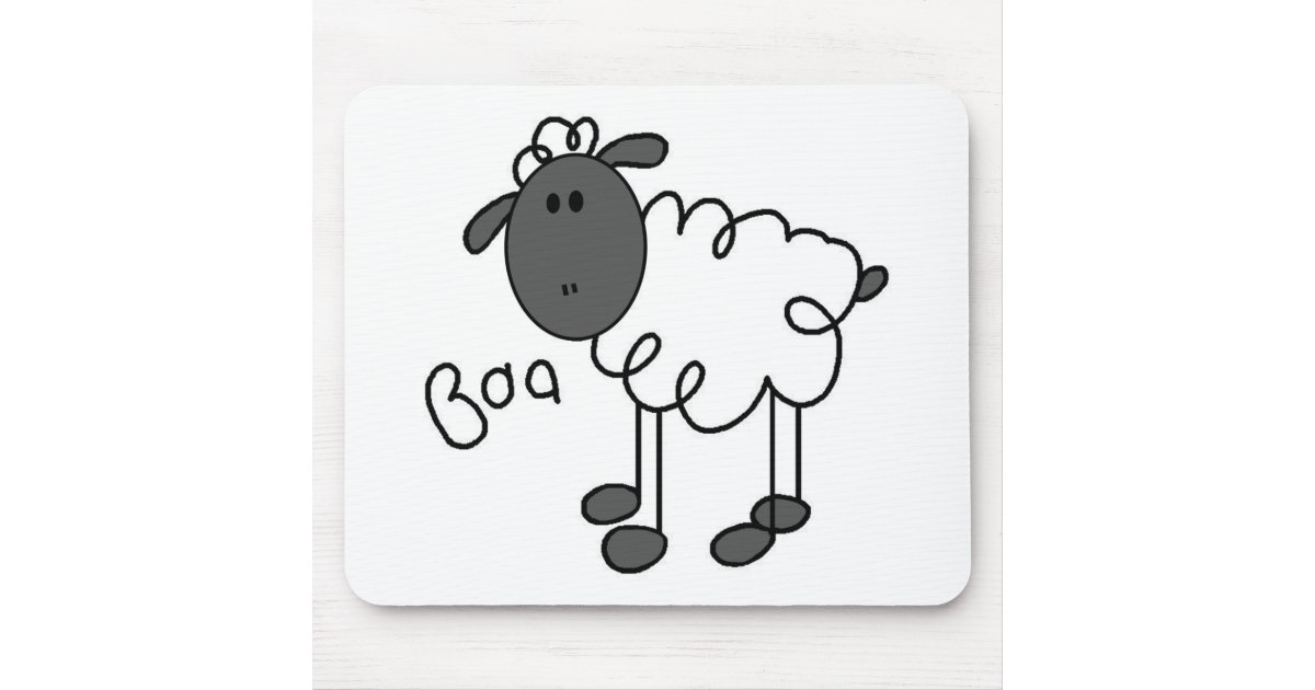 Sheep Stick Figure Mousepad | Zazzle
