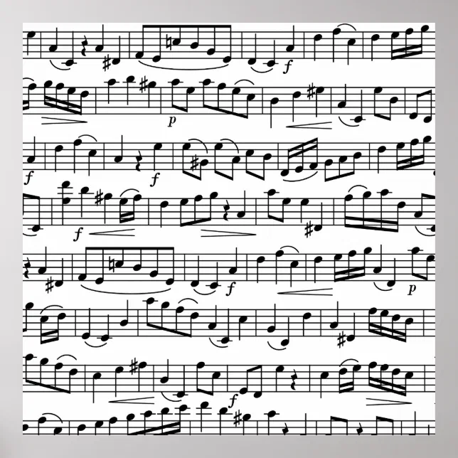 Sheet Music Notes Poster | Zazzle
