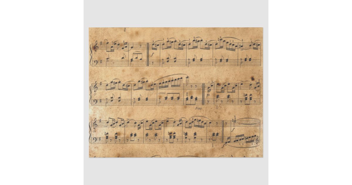 Sheet Music Vintage Parchment Background Decoupage | Zazzle