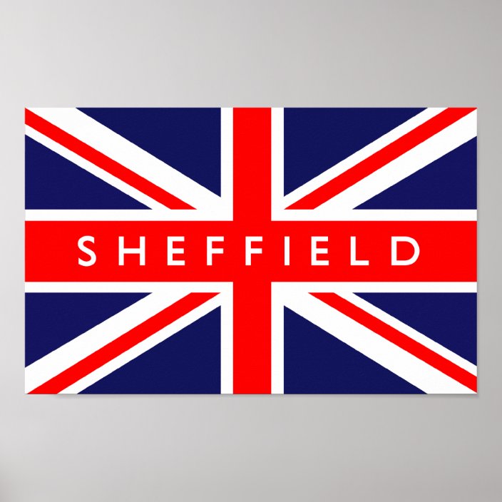 Sheffield UK Flag Poster | Zazzle.co.uk
