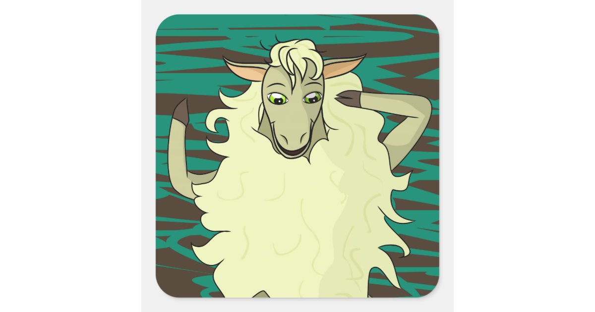 Shelby Sheep Square Sticker | Zazzle