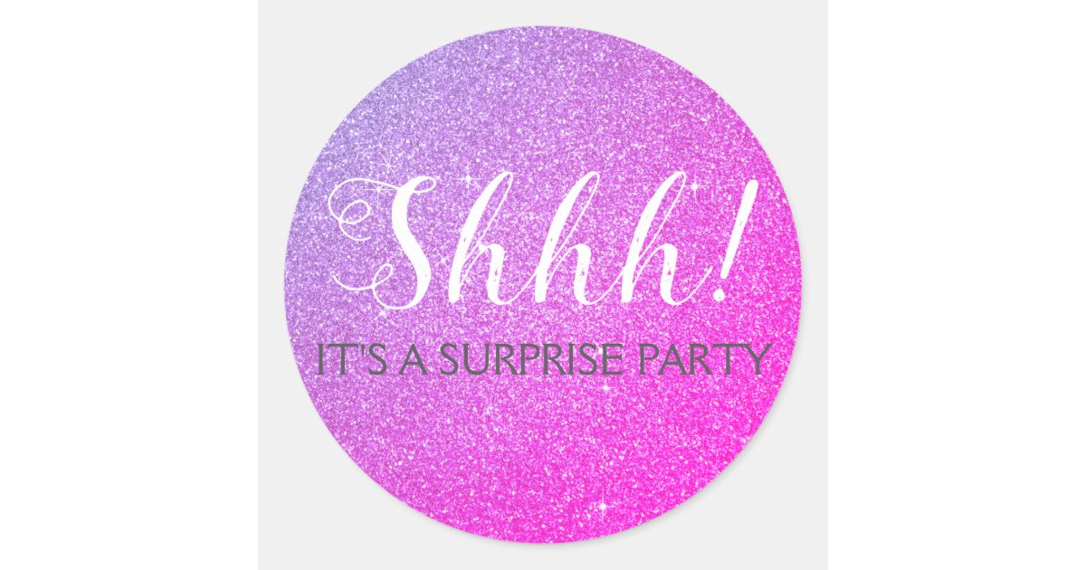 Shhh! Surprise Birthday Party Birthday Classic Round Sticker | Zazzle