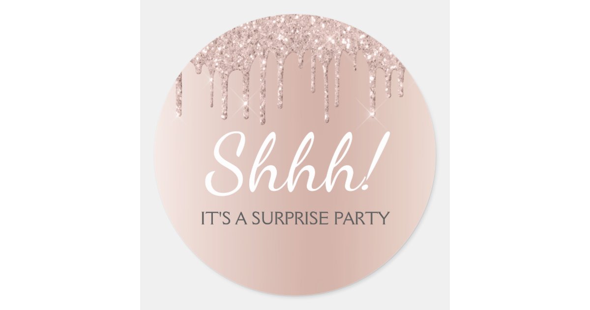 Shhh! Surprise Birthday Party Birthday Classic Round Sticker | Zazzle