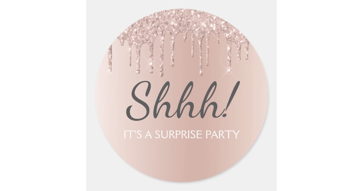 Shhh! Surprise Birthday Party Birthday Classic Round Sticker | Zazzle