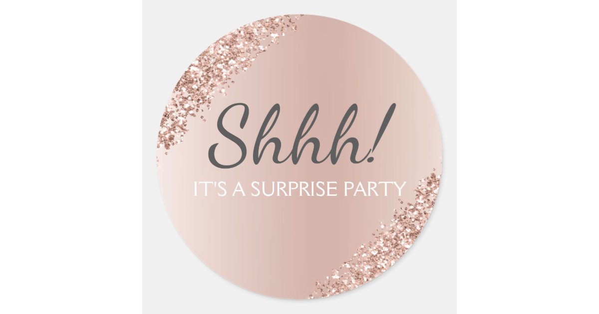 Shhh! Surprise Birthday Party Birthday Classic Round Sticker | Zazzle
