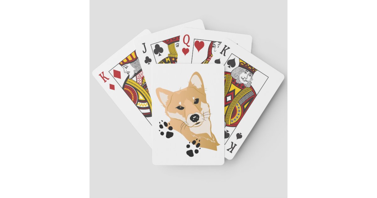 Shiba Inu Head Playing Cards | Zazzle