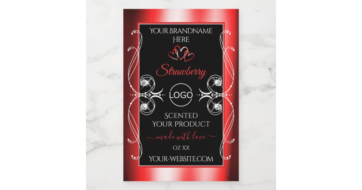 Shimmery Jewels Ruby Red Black Product Labels Logo | Zazzle