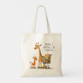 Shopping with Giraffe | Animal Print | Cartoon Tote Bag | Zazzle