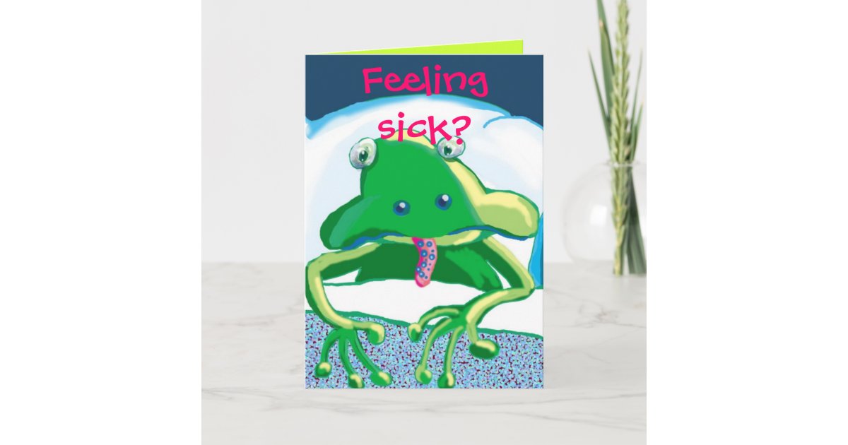 sick sad frog, Feeling sick? Card | Zazzle
