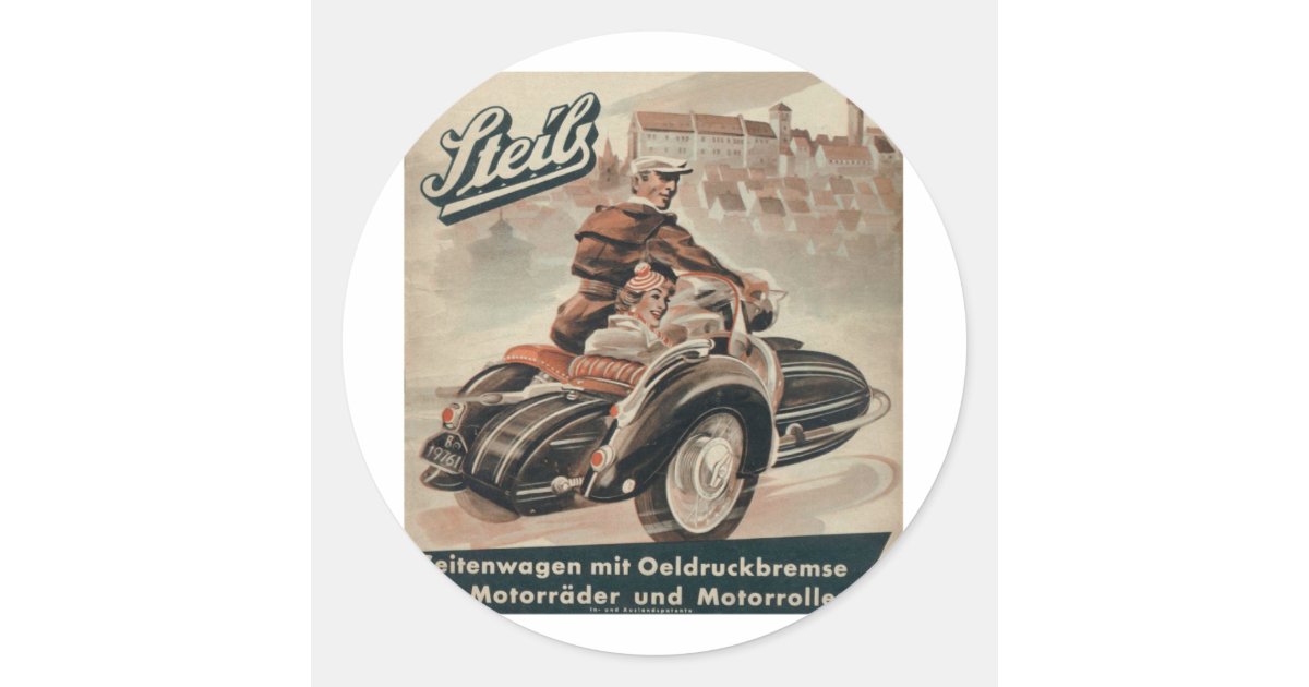 Sidecar Classic Round Sticker | Zazzle