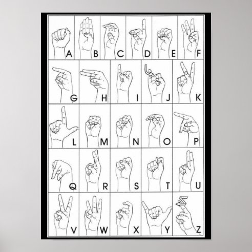 Sign Language Posters & Prints | Zazzle UK