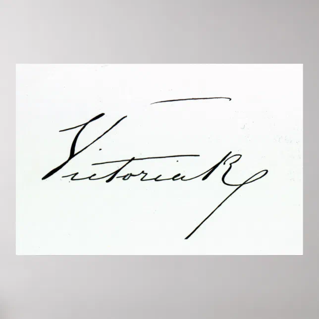 Signature of Queen Victoria (pen and ink on paper Poster | Zazzle
