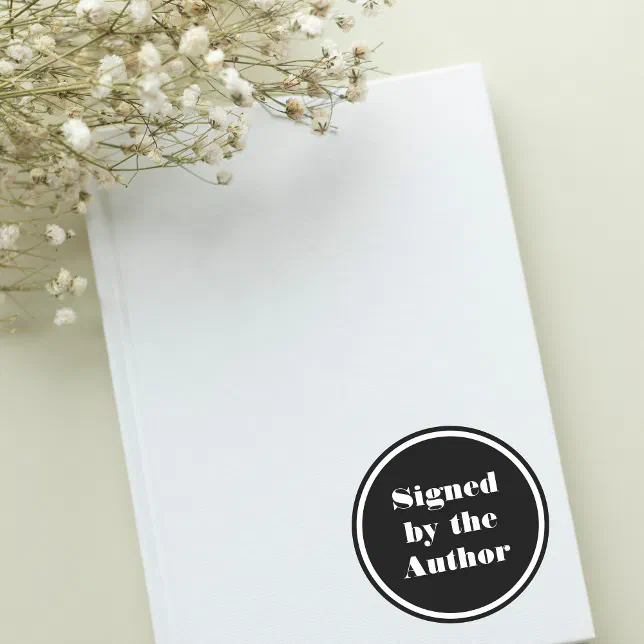 Signed by the author minimal simple classic round sticker | Zazzle
