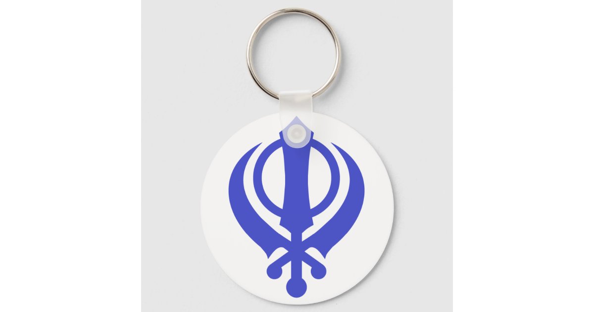 Sikh Khanda Blue Key Ring | Zazzle