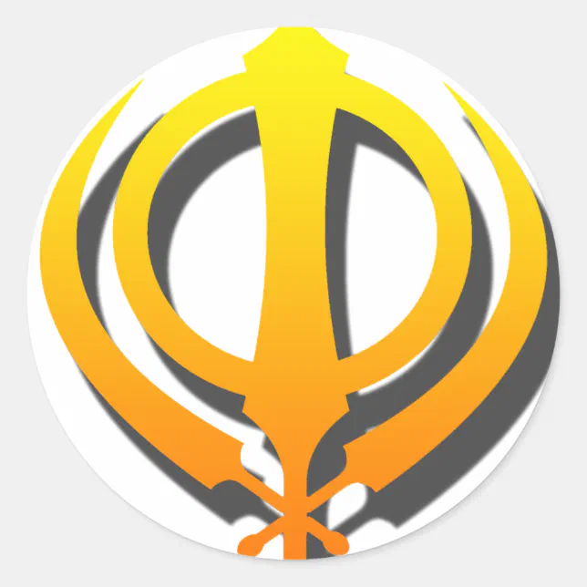Sikh Khanda Khalsa Sikhism Punjabi Classic Round Sticker | Zazzle