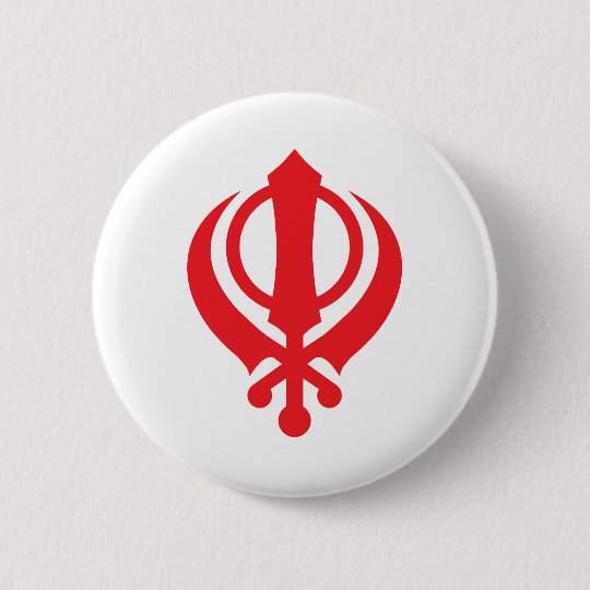 Sikh Khanda Red 6 Cm Round Badge | Zazzle.co.uk