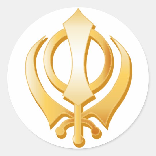 Sikh Symbol Classic Round Sticker | Zazzle.co.uk