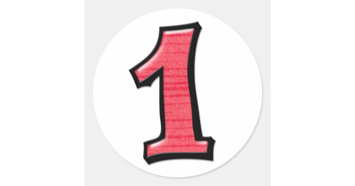 Silly Numbers 1 red Sticker | Zazzle
