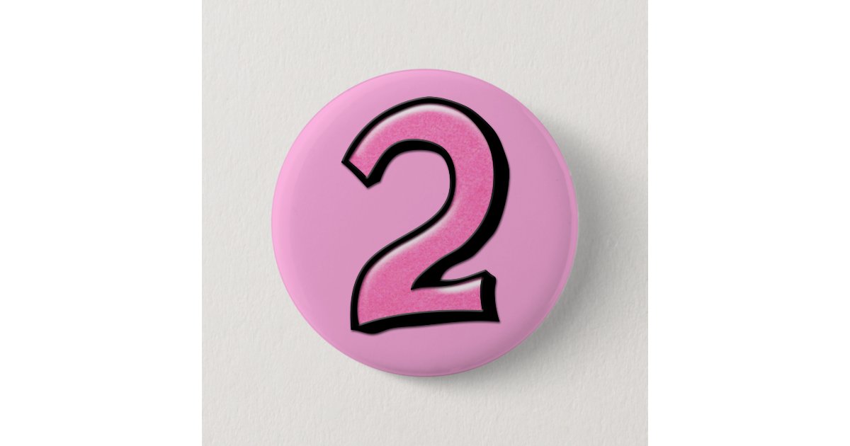 Silly Numbers 2 pink Button | Zazzle