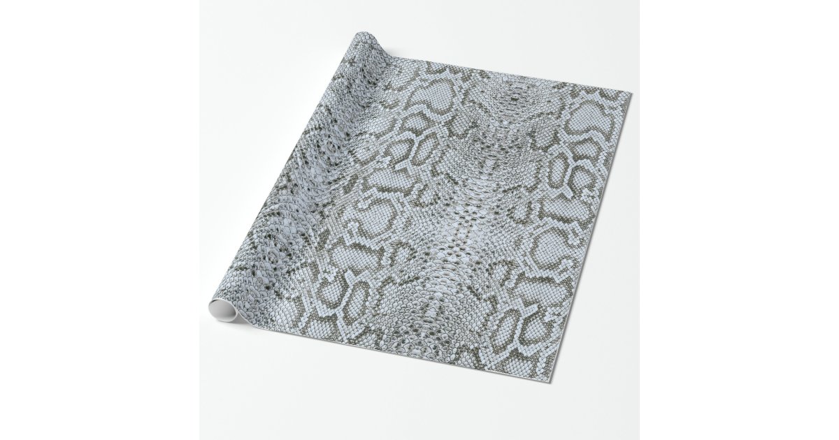 Silver Blue Anaconda Exotic Snakeskin Wrapping Paper | Zazzle