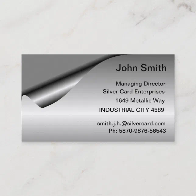 Silver Foil 2 Business Card | Zazzle