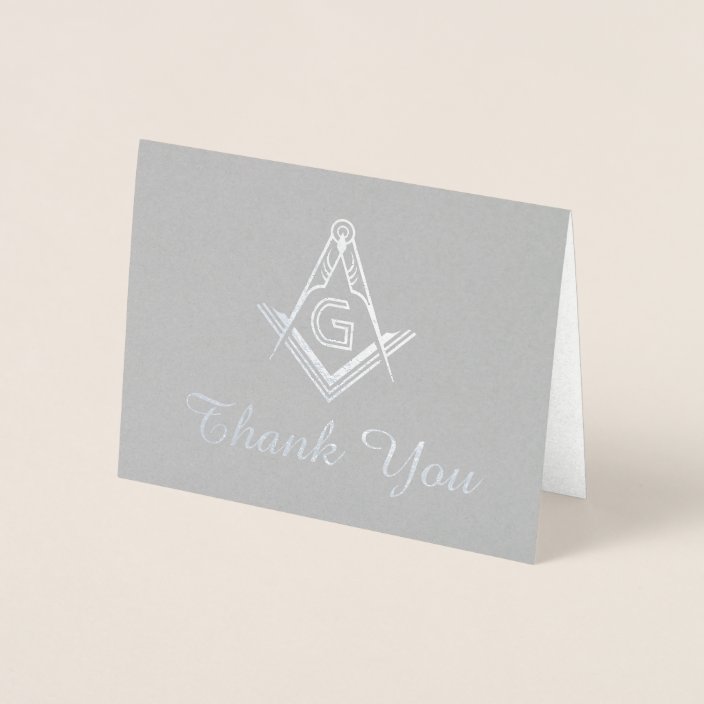 Silver Foil Masonic Thank You Cards | Freemason | Zazzle.co.uk